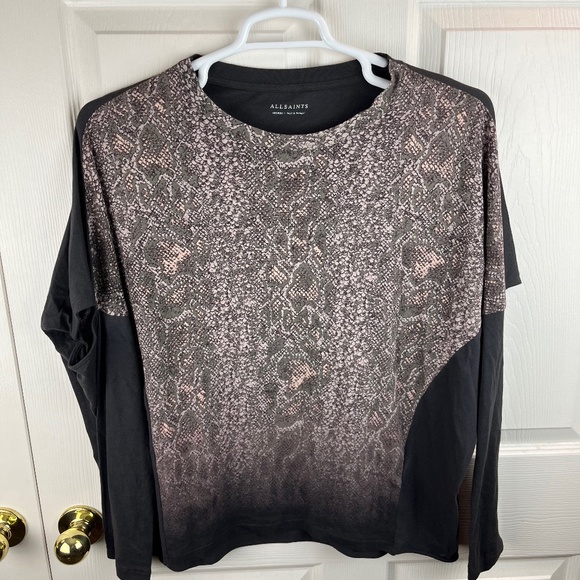 All Saints | Tops | Allsaints Kaa Wave Cut Out Elbows Long Sleeve Top ...